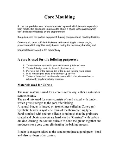 Core and core prints and types of cores by polayya chintada | PPTX ...