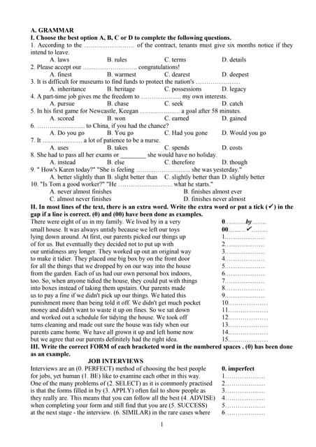 Alcpt vocabulary sample test | PDF