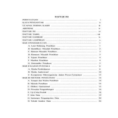 Daftar isi skripsi | RTF