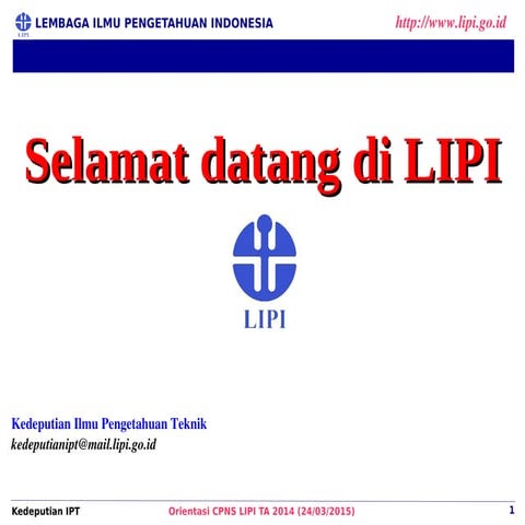 Orientasi CPNS LIPI TA 2014 | PDF
