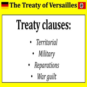 Weimar Germany - treaty of versailles clauses | PPT