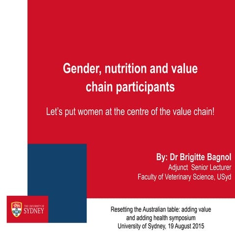 2.1 bb gender nutrition and value chain participants 19 08 2015 | PDF