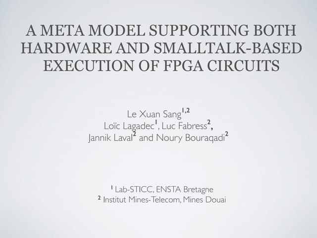 A Meta Model Supporting Both Hardware And Smalltalk Based Execution Of 8356