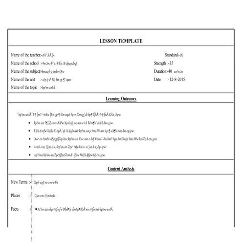 Lesson Template ICT | PDF