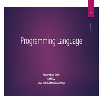 Programming Language Ppt 