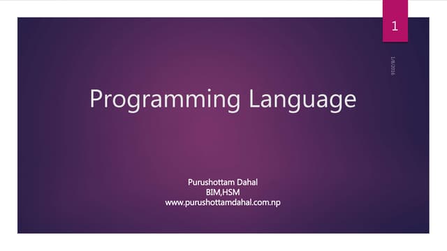 Programming Language Ppt