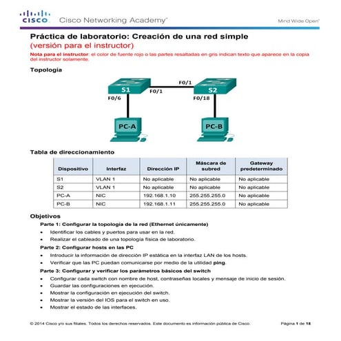 2.3.3.4 lab building a simple network - ilm | PDF