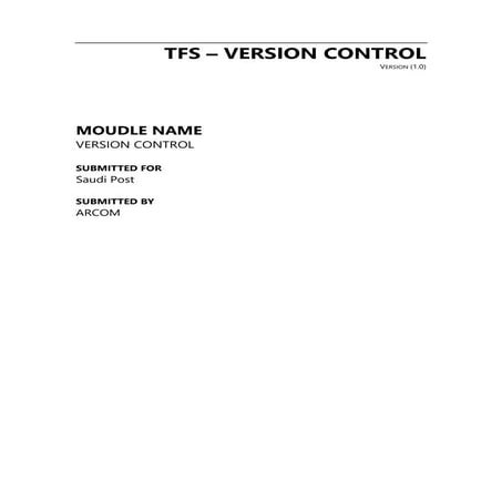 TFS Session 1 : Version Control | PDF