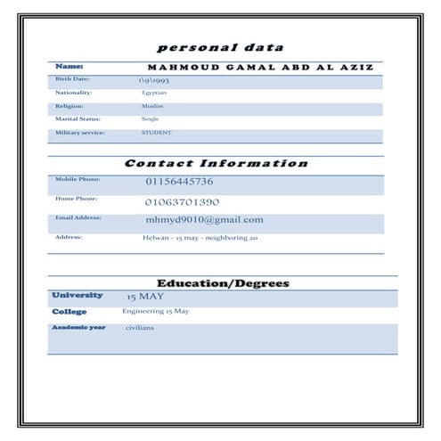 Mina ezzat azer cv | DOCX