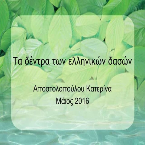 Tα δέντρα των ελληνικών δασών | PPTX