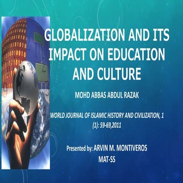 globalization and its impact on education and culture | PPT