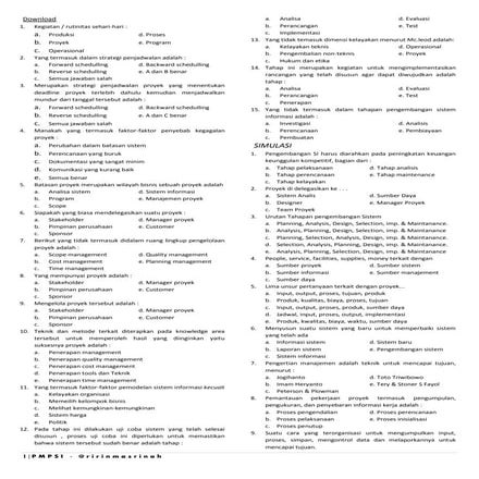 Soal UTS PMPSI BSI | PDF