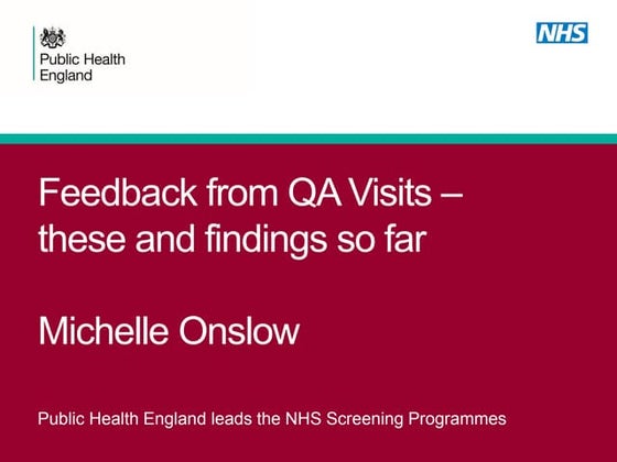 2. QA feedback from QA visits | PPT