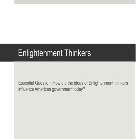 Enlightenment Thinkers | PPTX | Civic affairs | Politics