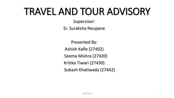 Tourism and travelling management System | PPTX | Rail Travel | Travel Type
