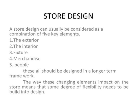 Retail Store Design and Layout | PPTX