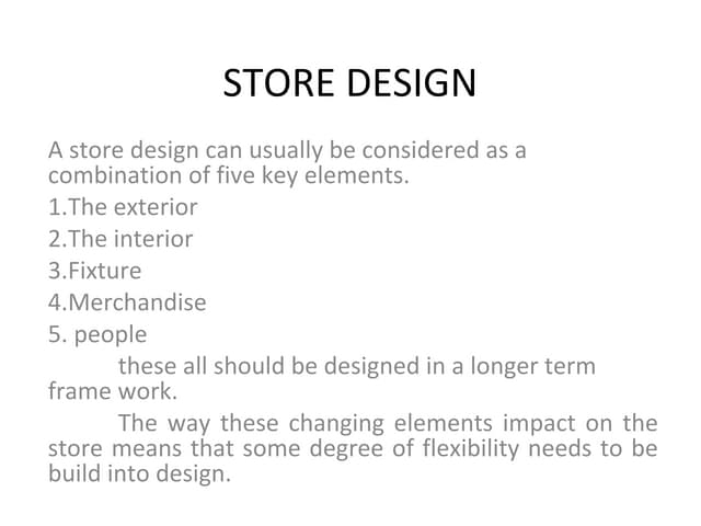 Retail Store Design and Layout | PPTX