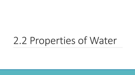 Properties of water ppt | PPTX