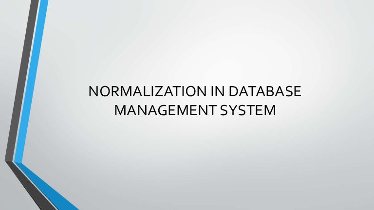 Normalization in DBMS