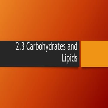 2.3 carbohydrates and lipids | PPTX