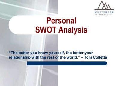 SWOT ANALYSIS - A Tool for Engineering, Business & Personal | PPT