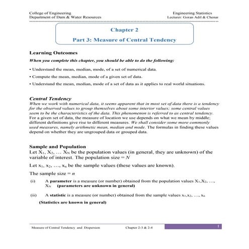 Measures Of Central Tendency