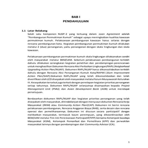 Petunjuk Teknis Penyusunan RKM/CAP - NUSP2 | PDF