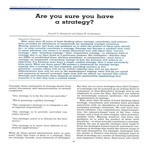 are you sure you have strategy | PDF