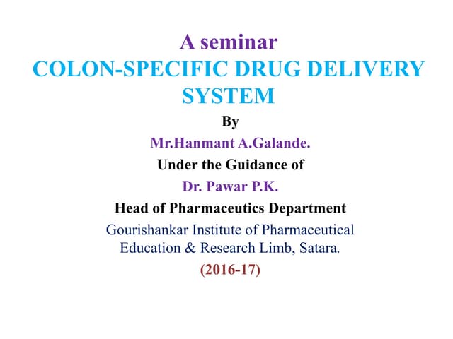 Colonic drug delivery system | PPT