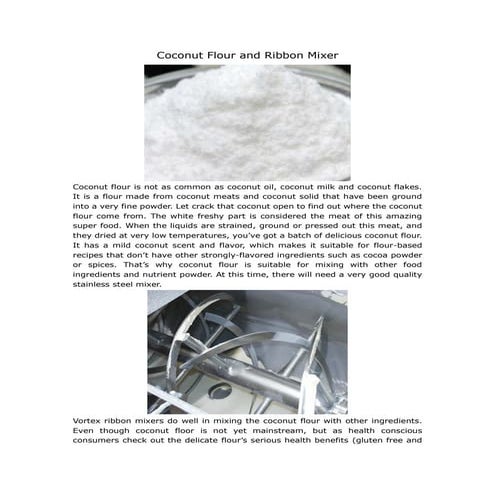 coconut flour and ribbon mixer | PDF