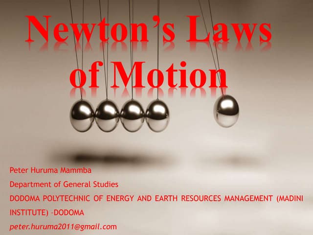 Newton's 3 laws of Motion | PPT
