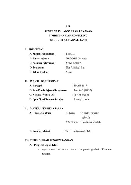 Rpl konseling individu | DOCX