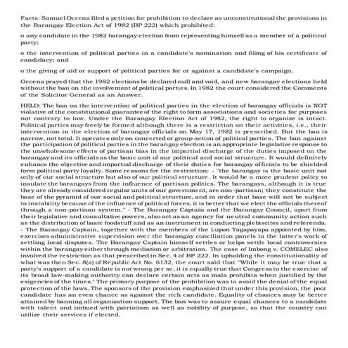 2. occena v. comelec case digest | DOCX