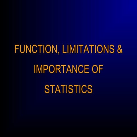 Functions of Statistics | PPT