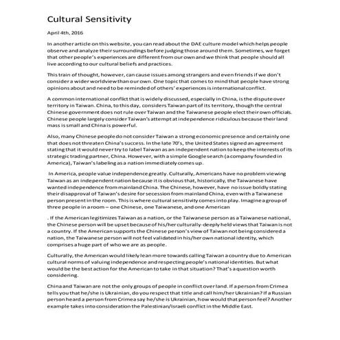 Cultural sensitivity | PDF