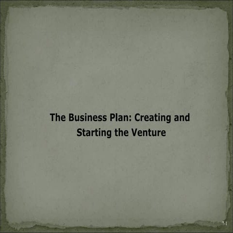 Entrepreneurship: Business planning Chapter Two | PPTX