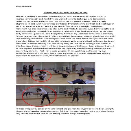 Horton technique dance workshop | DOCX