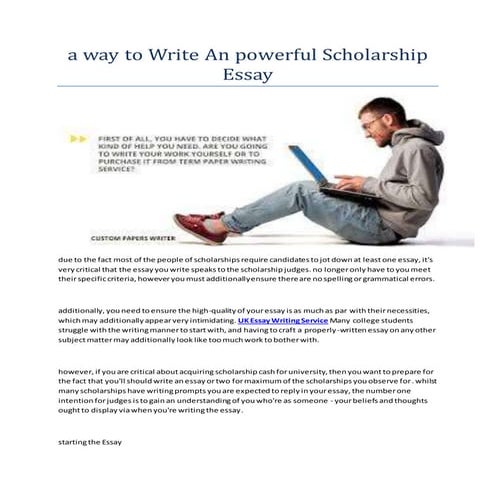 Ways to Write an Effective Scholarship Essay.pptx