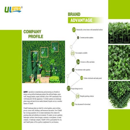 ULAND Artificial Hedges and Plants Supplier | PDF