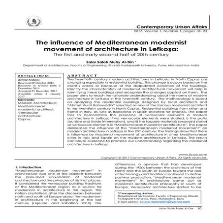 The influence of Mediterranean modernist movement of architecture in ...