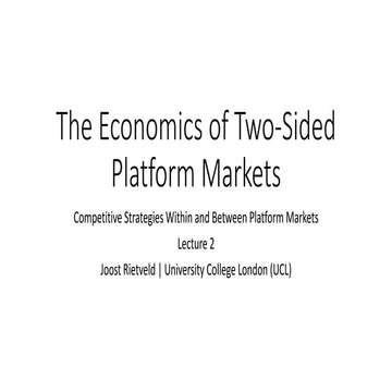 2. Economics of two sided platforms | PDF