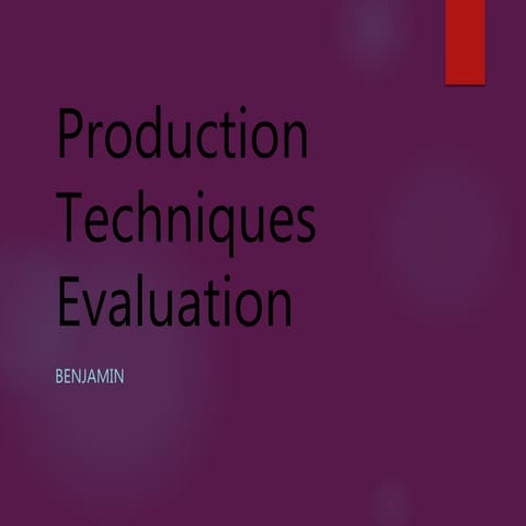 2. production techniques evaluation pro forma(1) | PPT