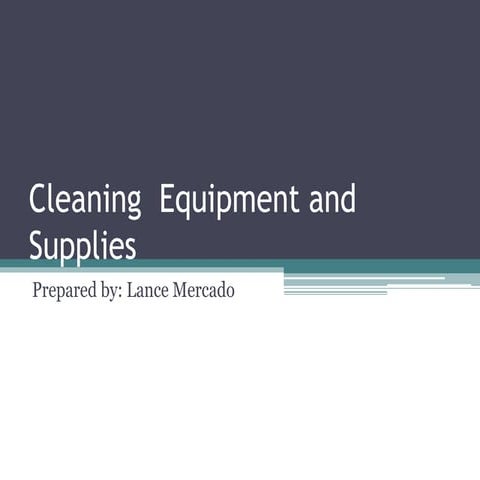 Housekeeping Tools and Equipment | PPTX