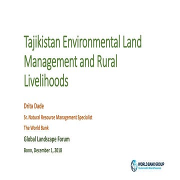 Tajikistan Environmental Land Management and Rural Livelihoods | PPTX