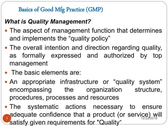Gmp (good manufacturing practices) | PPTX | Manufacturing Industry ...