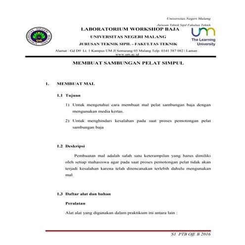 2. laporan sambungan plat simpul baja fix | DOC