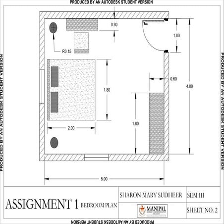Room Plan Autocad Project | PDF