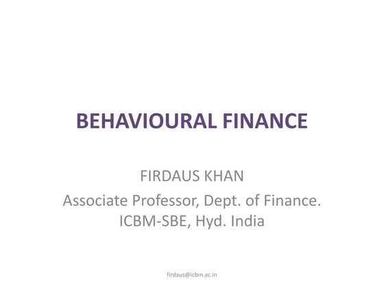 Mental Accounting : Behavioral Finance | PPTX | Business Accounting ...