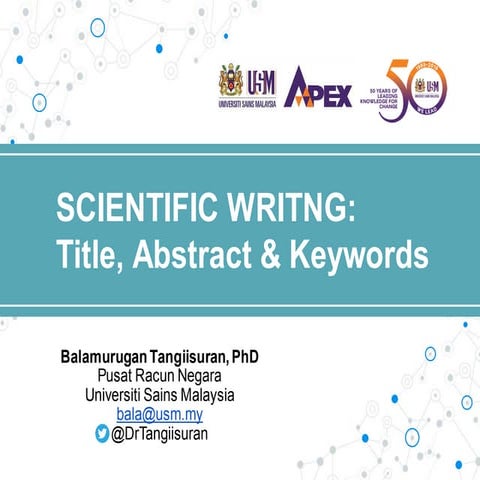 Scientific Writing Series: Title, Abstract, and Keywords | PDF | Science