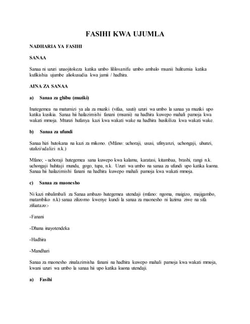 USHAIRI WA KISWAHILI | DOCX